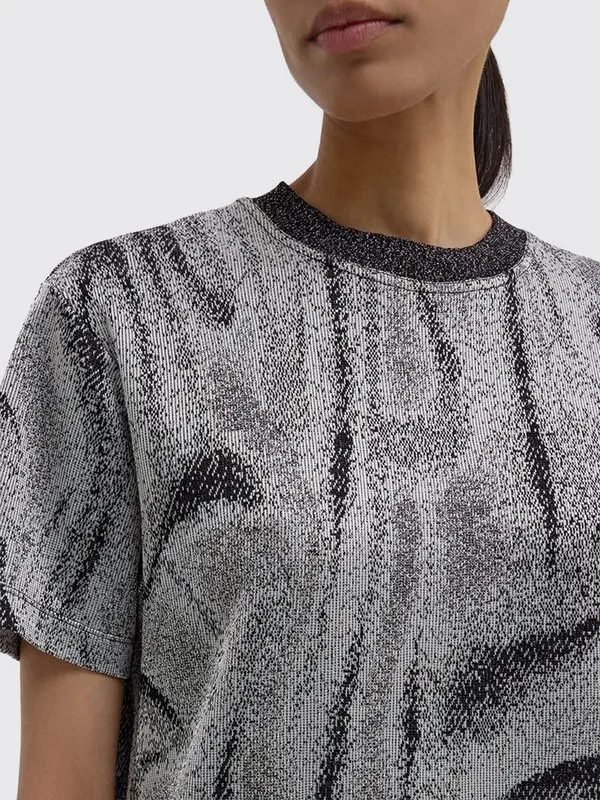 MARGHERITA MACCAPANI Abstract Pattern Viscose T-shirt - Black