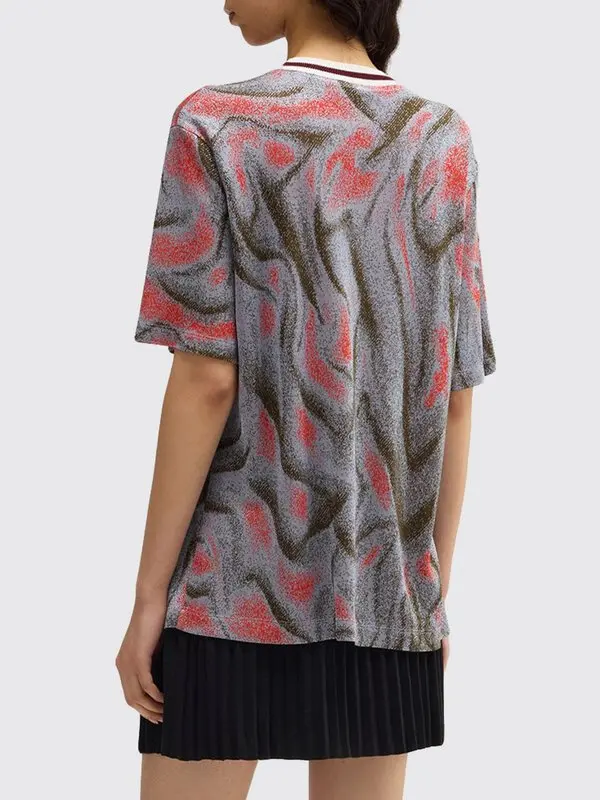 MARGHERITA MACCAPANI Abstract Patterned Viscose T-shirt - Sky