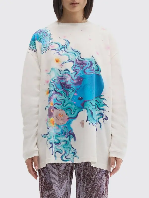 MARGHERITA MACCAPANI Graphic Print Cotton Long Sleeve T-shirt