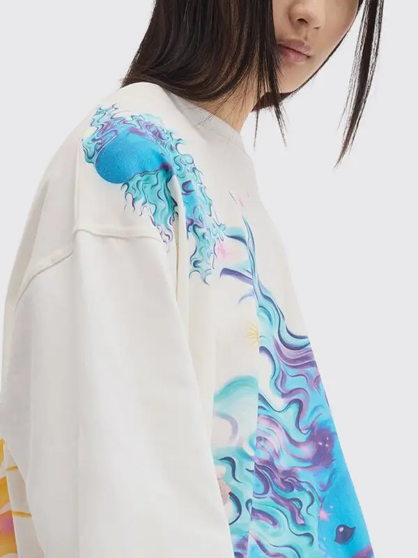 MARGHERITA MACCAPANI Graphic Print Cotton Long Sleeve T-shirt
