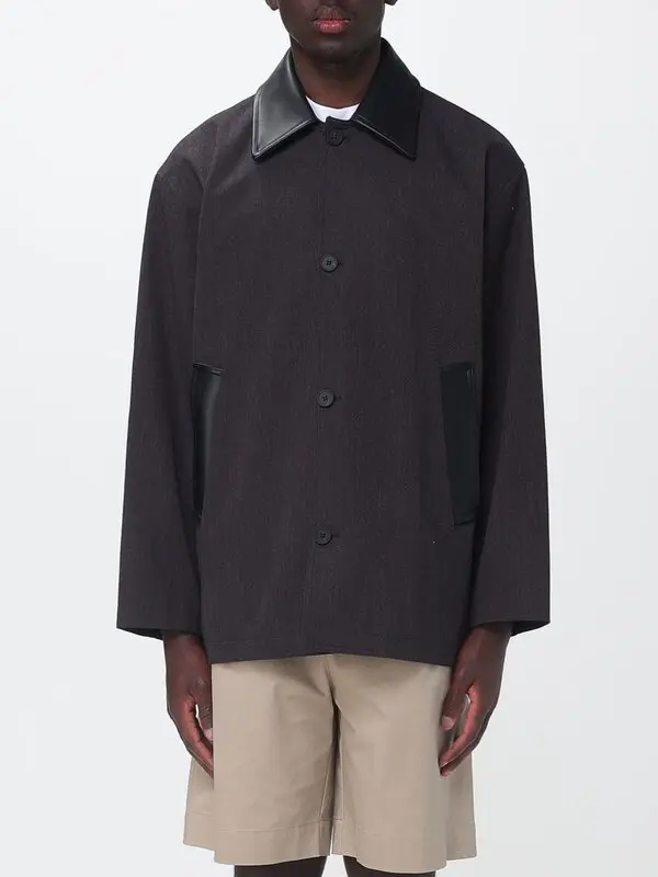 Studio Nicholson Lamb Leather And Wool Coat - Brown