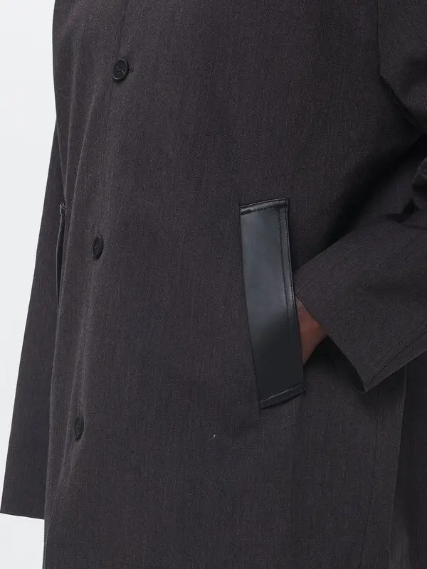 Studio Nicholson Lamb Leather And Wool Coat
