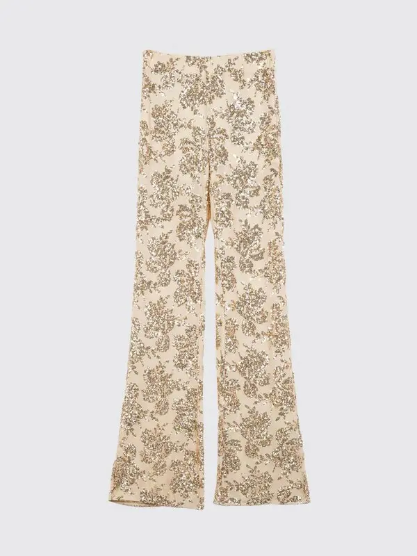 TWINSET Slim Fit Jersey Trousers With Embroidered Sequins