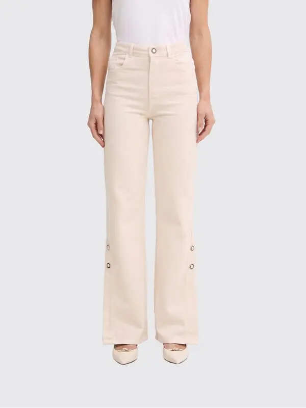 TWINSET Cotton Denim Flared Jeans - White 1