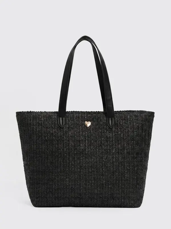 TWINSET U & B Woven Tote Bag With Heart Detail