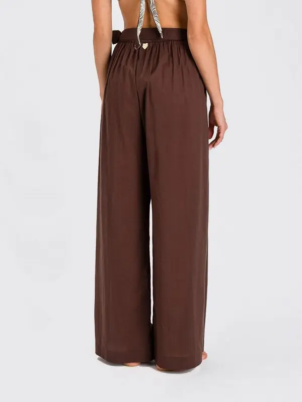 TWINSET Wide Leg Cotton Trousers