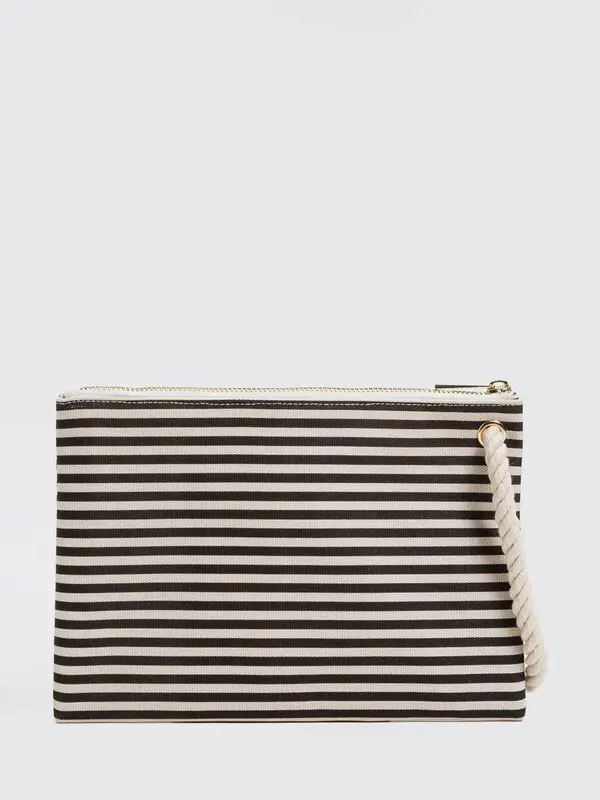TWINSET U & B Cotton Canvas Pouch With Floral Print