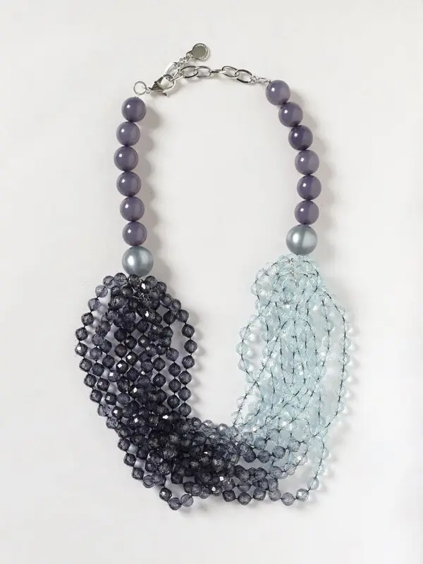 Emporio Armani Jewel Statement Necklace - Gnawed Blue