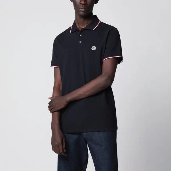 Moncler Navy Short-sleeve Polo Shirt - Blue