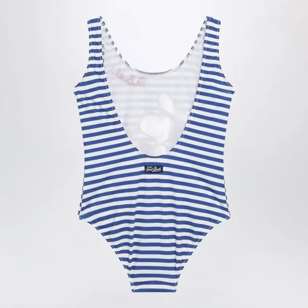 MC2 SAINT BARTH Striped One-piece Swimsuit With Snoopy Graphic