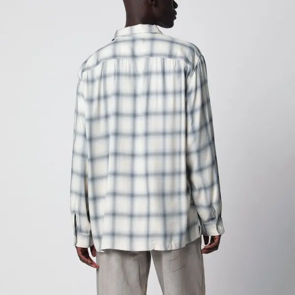 Our Legacy White Shirt With Check Pattern In Viscose - Beige