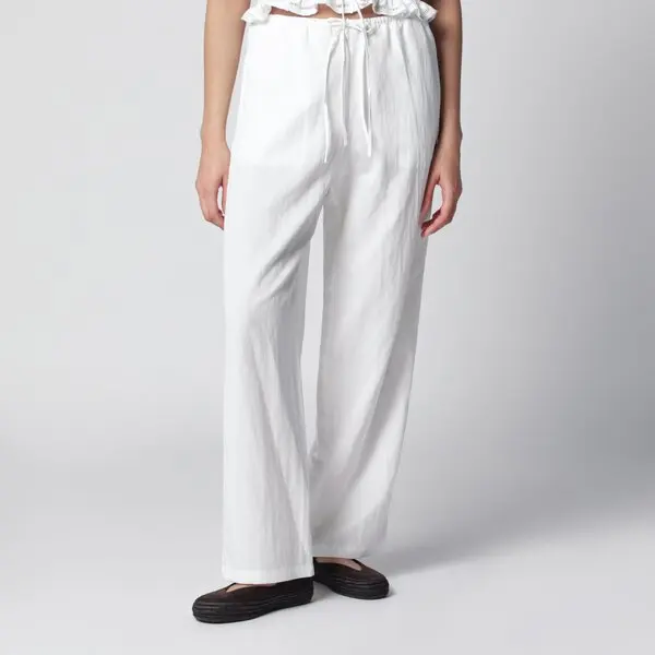 DUNST Ivory Rayon Trousers - White