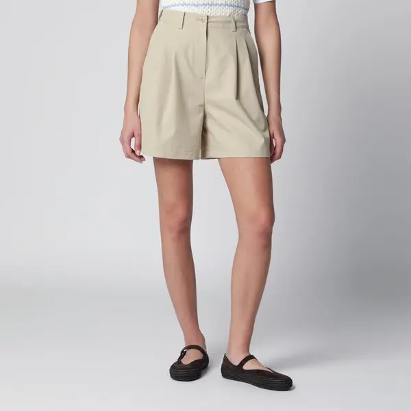 DUNST Cotton-blend Bermuda Shorts - Beige