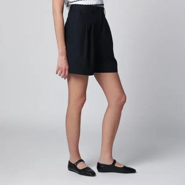 DUNST Navy Cotton-blend Bermuda Shorts - Blue