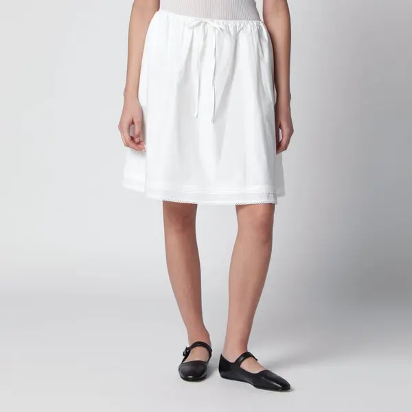 DUNST Cotton Midi Full Skirt - White