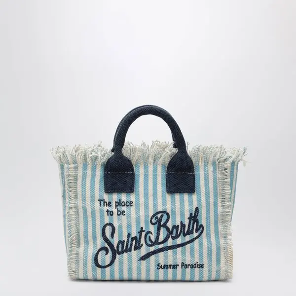 MC2 SAINT BARTH Colette Striped Fabric Bag With Fringes