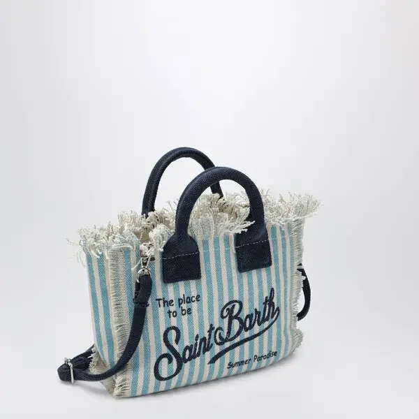 MC2 SAINT BARTH Colette Striped Fabric Bag With Fringes