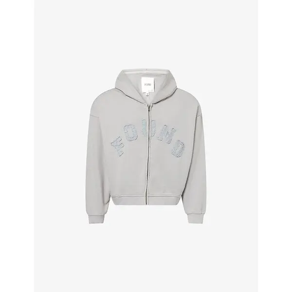 FOUND Logo Patch Zip-through Cotton-jersey Hoody