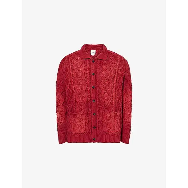 FOUND Cable-knit Cotton-blend Cardigan