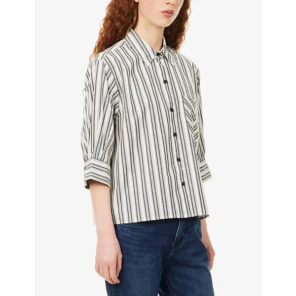Rag & Bone Lucia Striped Cotton Shirt - Charcstrp