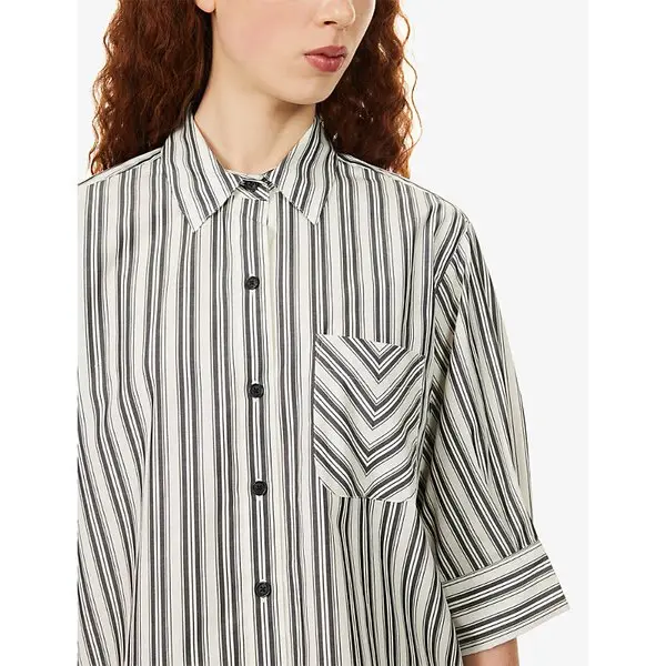 Rag & Bone Lucia Striped Cotton Shirt - Charcstrp