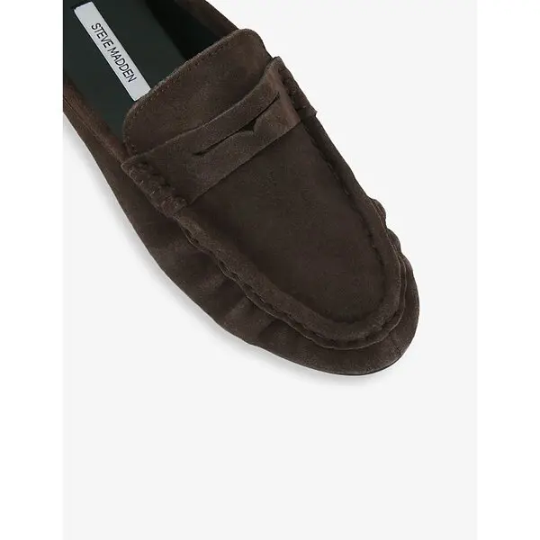 Steve Madden Rafe Suede Mules - Dark Brown