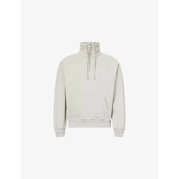 Ami De Coeur Embroidered Half-zip Cotton-jersey Sweatshirt - Gris Chine Clair
