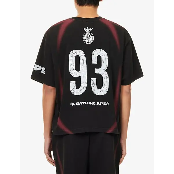 A BATHING APE Football Multi-logo Cotton T-shirt