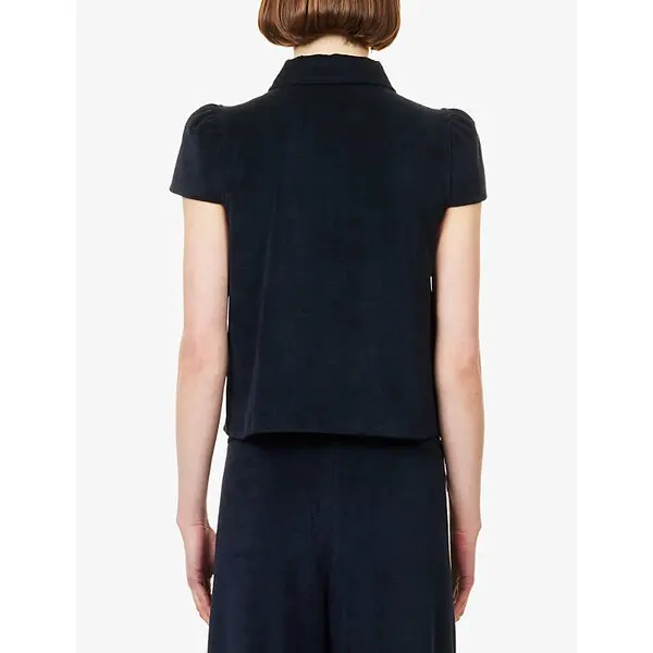 ME+EM Sporty Smart Towelling Cotton-blend Polo Top