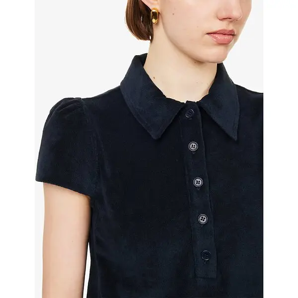 ME+EM Sporty Smart Towelling Cotton-blend Polo Top