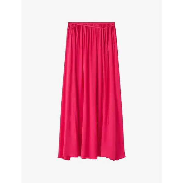 JOSEPH Elba Tie-waist Crepe Maxi Skirt - Fuchsia