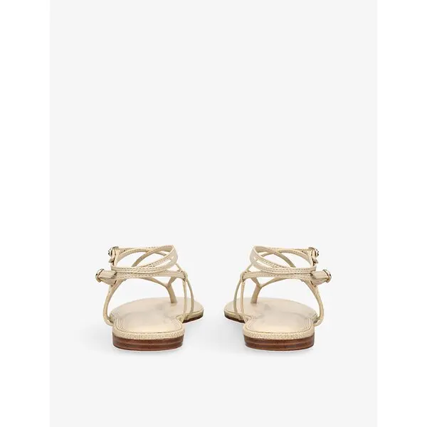 Sam Edelman Clarra Leather Strappy Flat Sandals - Bone
