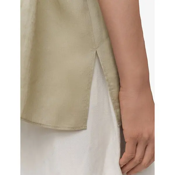JOSEPH Justi Short-sleeved Ramie Blouse - Cactus