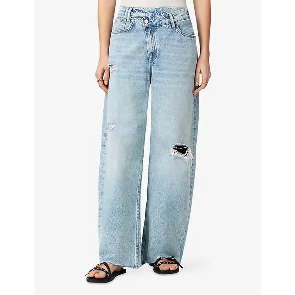 ALLSAINTS Aki Cross-over Wide-leg Jeans - Destroy Light