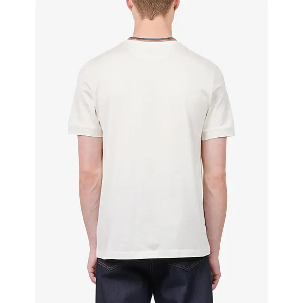 Paul Smith Stripe-trim Short-sleeve Cotton T-shirt Xxl - White