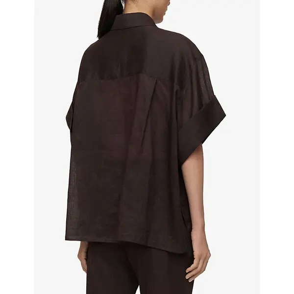 JOSEPH Justi Ramie Blouse - Espresso