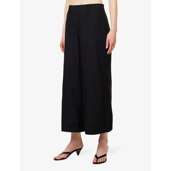 ME+EM Wide-leg Crease-less Linen-blend Trousers