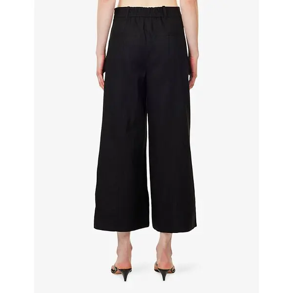 ME+EM Wide-leg Crease-less Linen-blend Trousers