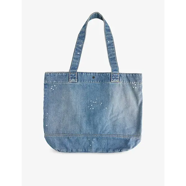 Carhartt Work In Progress Denim Tote Bag With Paint Splatter - Blue