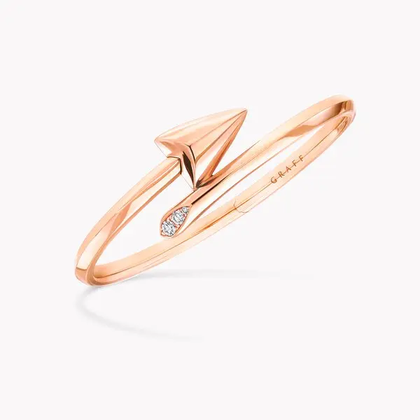 Graff Follow Me Bangle With Pavé Diamonds - Rose Gold