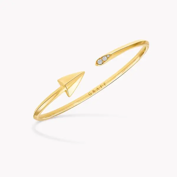 Graff Follow Me Triple Diamond Bangle - Yellow Gold