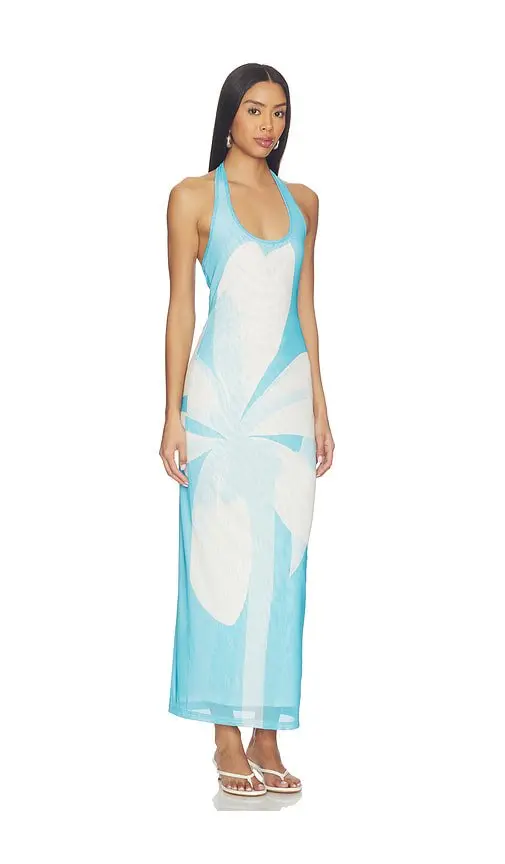 KULANI KINIS Mesh Halter Maxi Dress