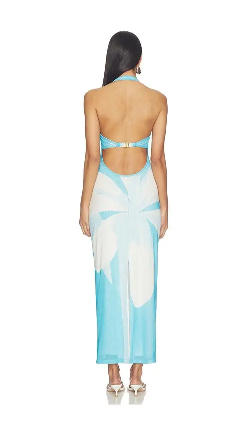 KULANI KINIS Mesh Halter Maxi Dress