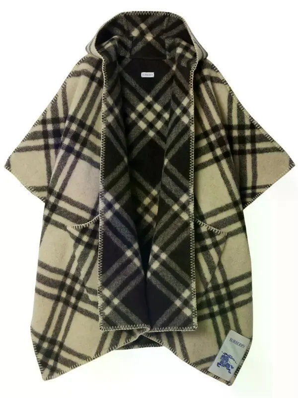 Burberry Reversible Checkered Cape - Neutrals