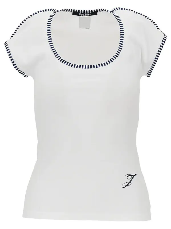 Jacquemus Cotton T-shirt With Contrast Trim - White