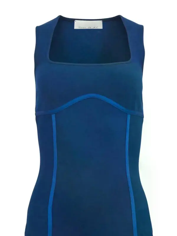 FLEUR DU MAL Scoop Neck Midi Dress - Blue