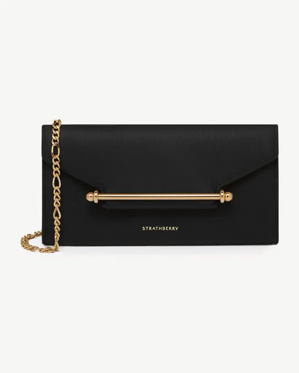 Strathberry Multrees Wallet On A Chain Handbag - Black