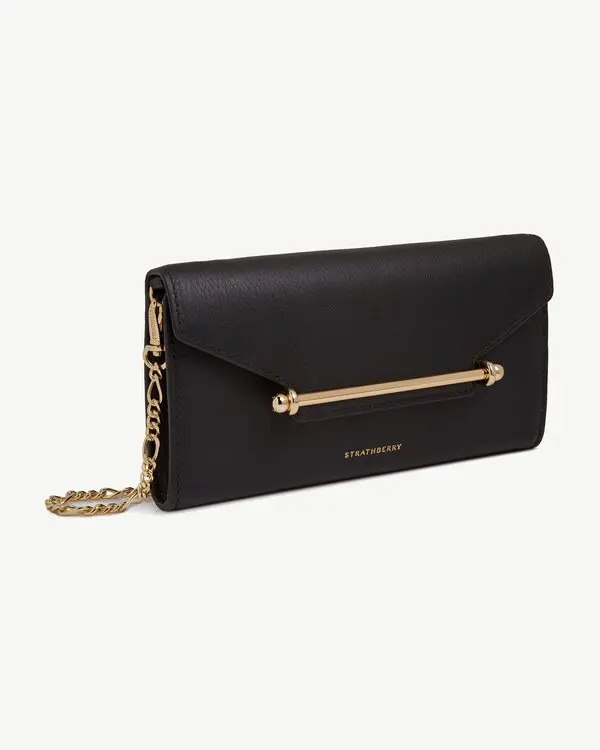 Strathberry Multrees Wallet On A Chain Handbag - Black