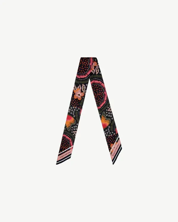 Strathberry Silk Skinny Scarf - Black