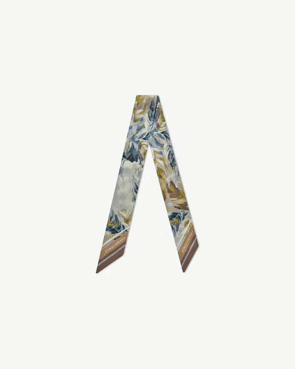 Strathberry Silk Skinny Scarf - Blue